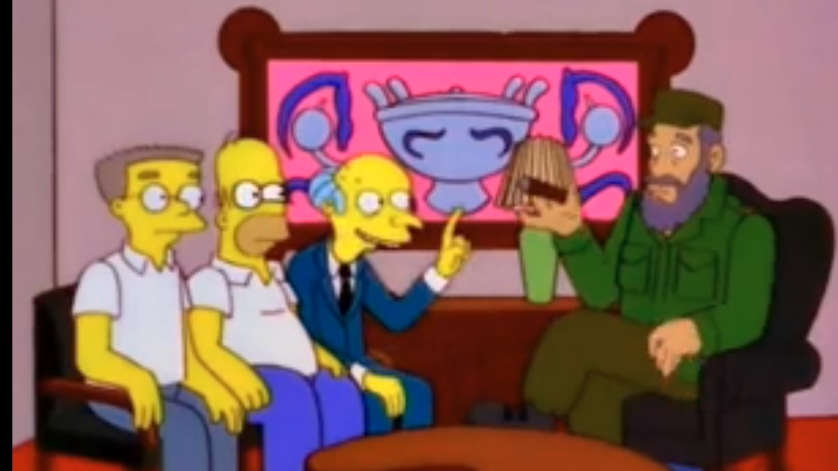 Los Simpsons con Fidel Castro