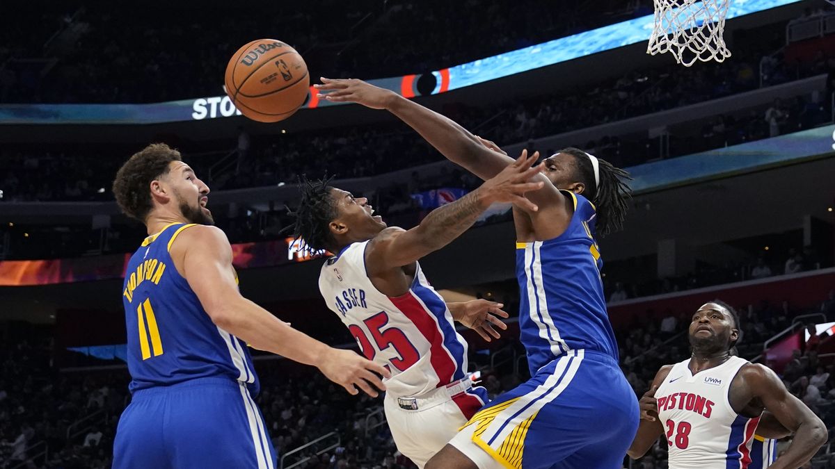 Warriors dominan rebotes ofensivos en triunfo por 120-109 sobre Pistons