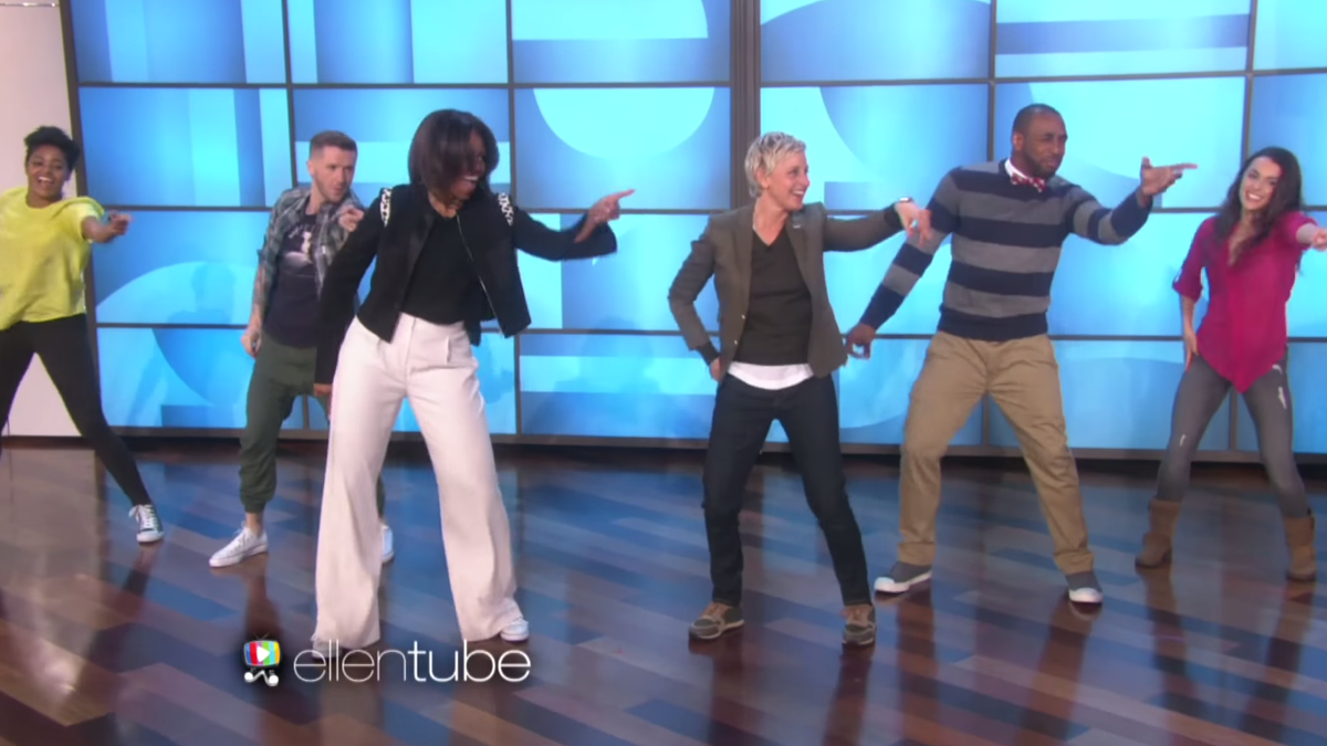 Michelle Obama sorprende con sus pasos de baile en el programa de Ellen ...