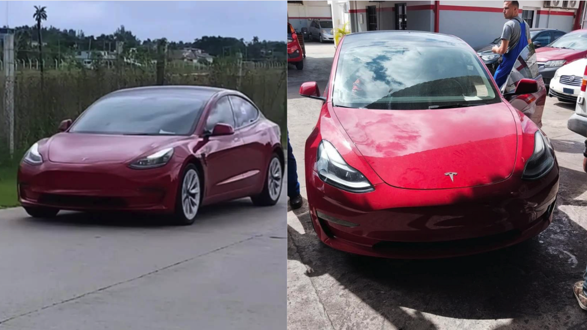 FOTOS: Llega a Cuba el primer auto Tesla presuntamente importando de EEUU