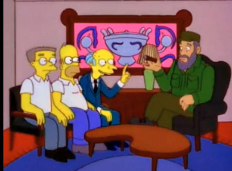 Los Simpsons con Fidel Castro